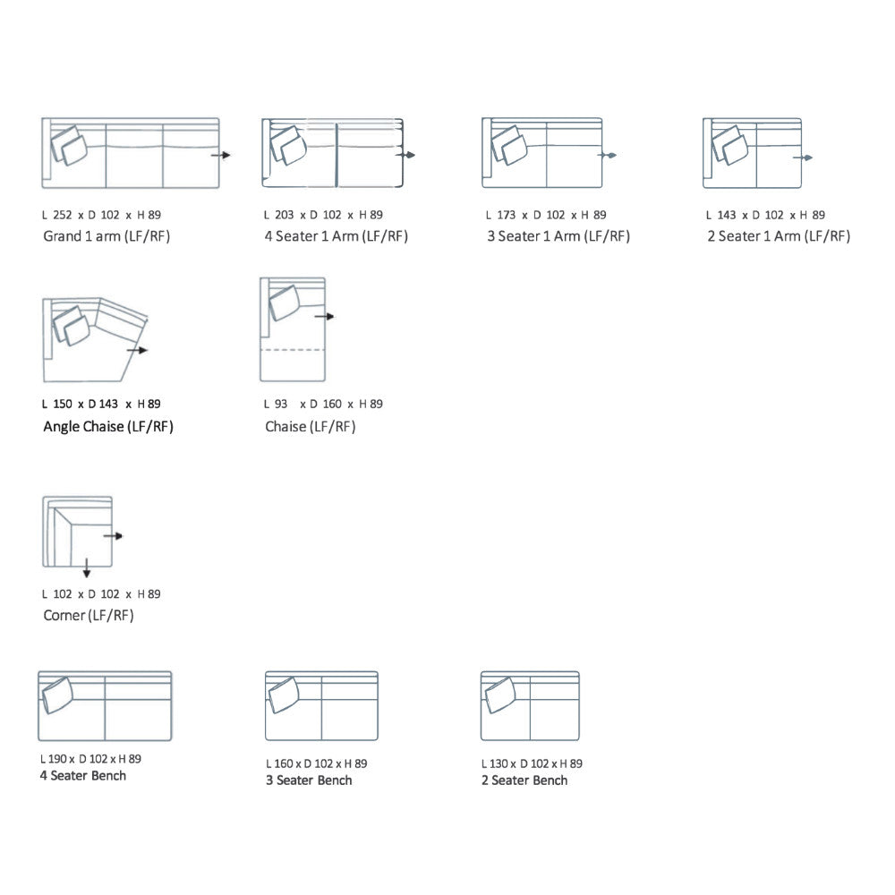 Drifter Modular Sofa - 4 Seater Bench – Inside Story Australia